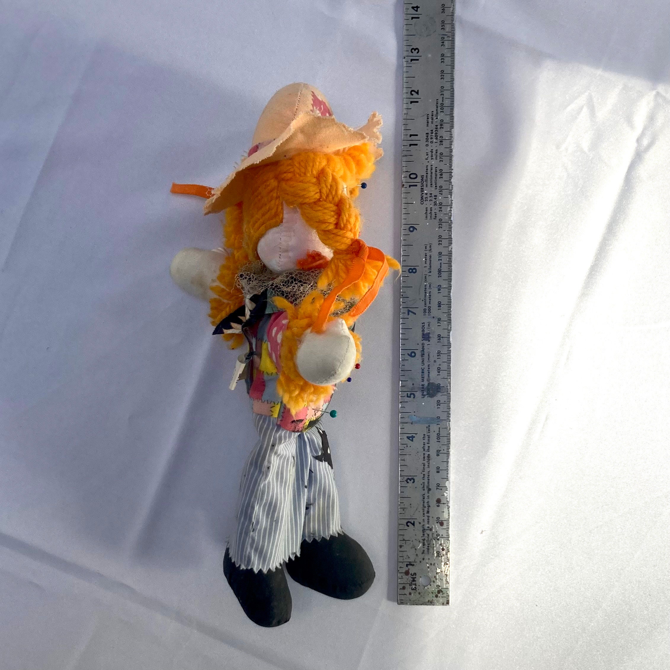 Haunted Rag Doll 1981 Scarecrow Kids Vintage Pin Cushion & Pins Voodoo ...