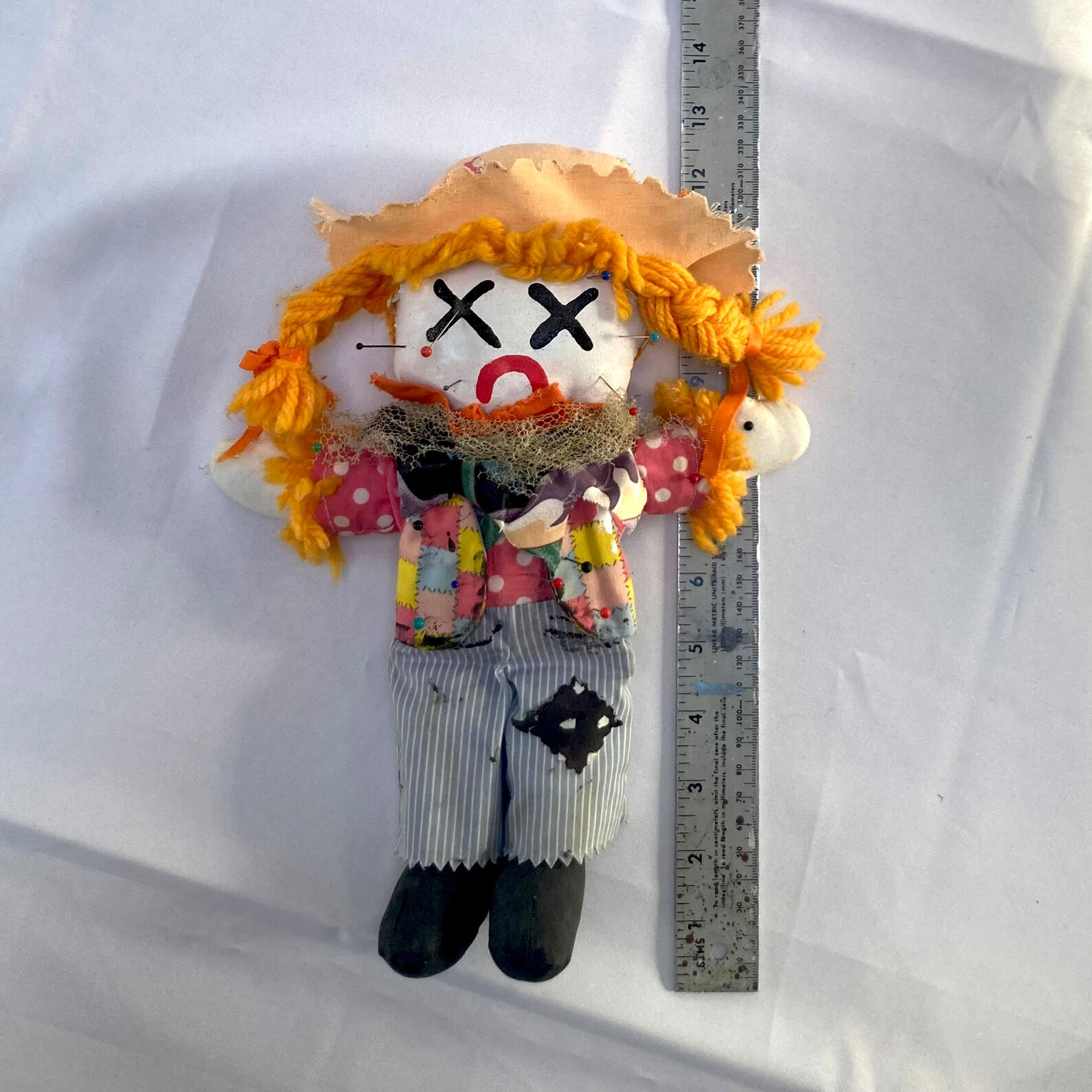 Haunted Rag Doll 1981 Scarecrow Kids Vintage Pin Cushion & Pins Voodoo ...