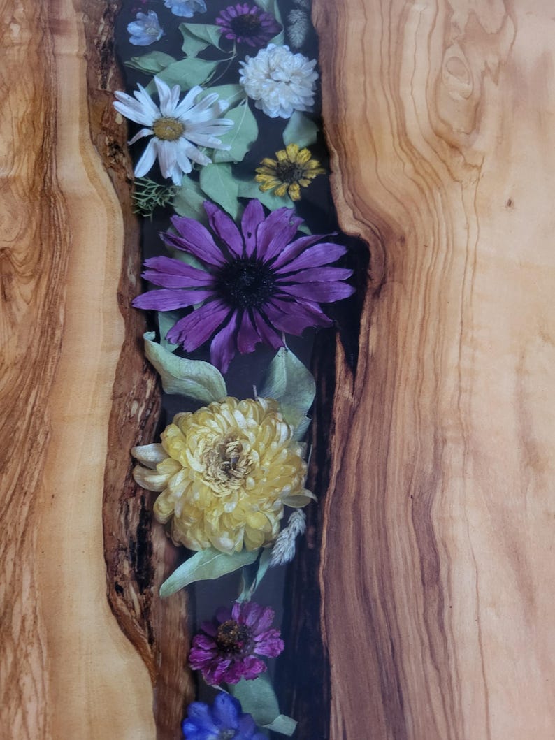 Wedding Flower Preservation Table – Custom Wood & Epoxy Resin Table ...