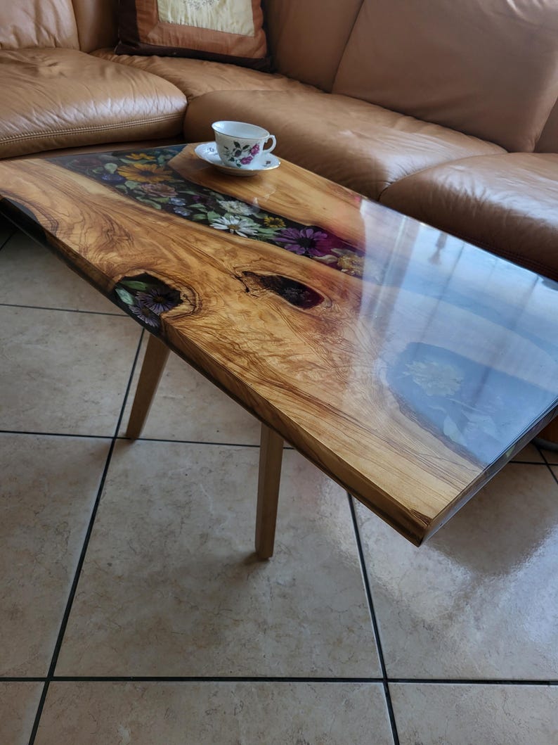 Wedding Flower Preservation Table – Custom Wood & Epoxy Resin Table ...