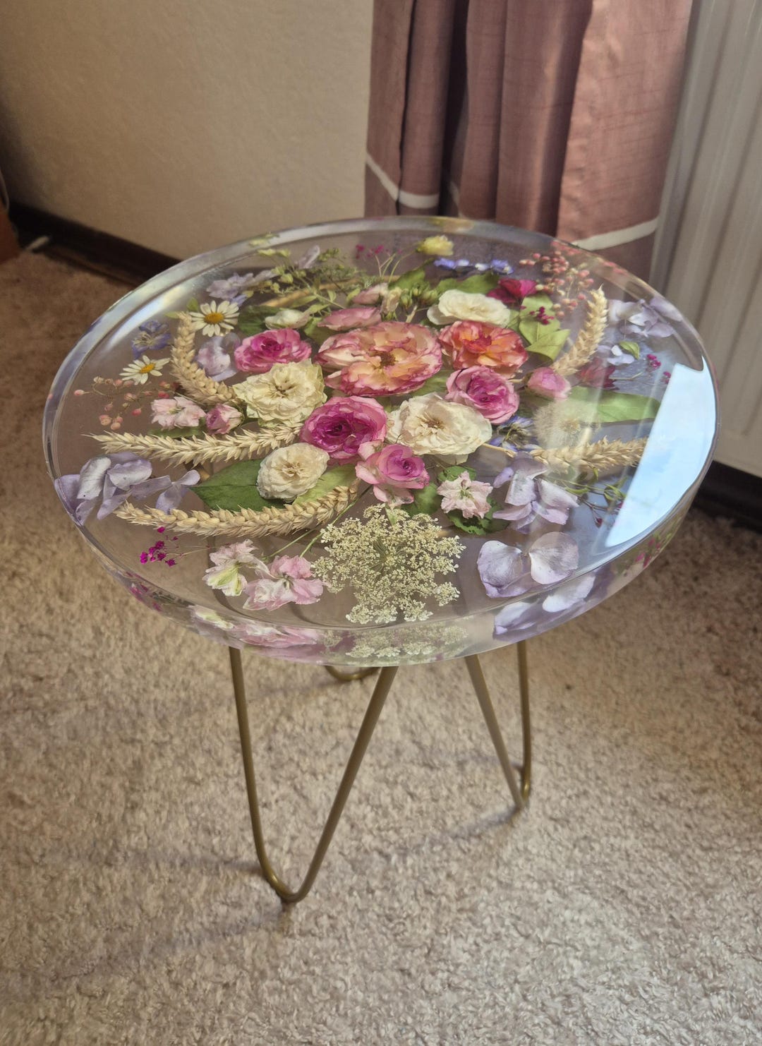 Wedding Flower Preservation Table – Custom Wood & Epoxy Resin Table ...