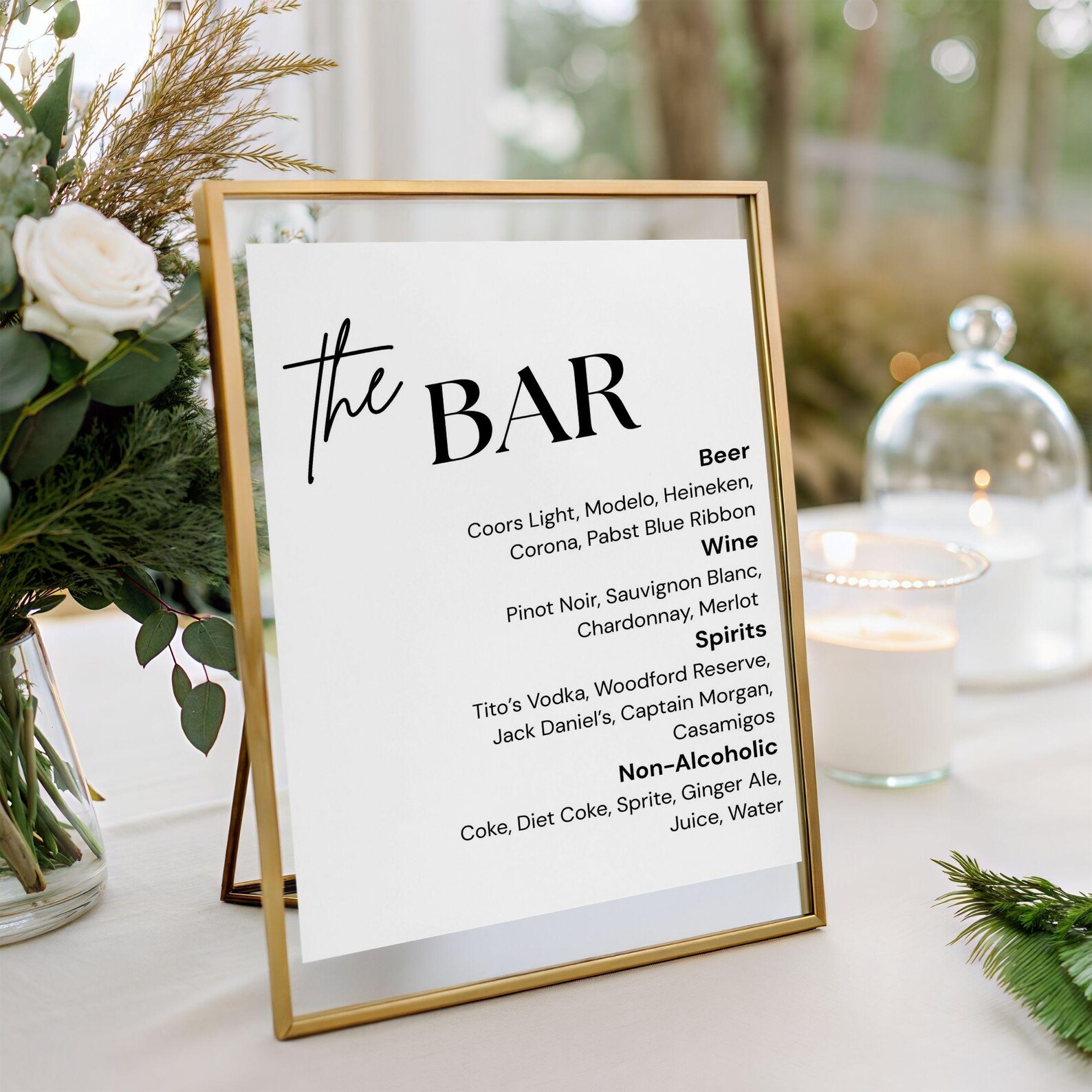 Modern Minimalist Bar Sign Template: Editable Wedding Canva Download - Etsy