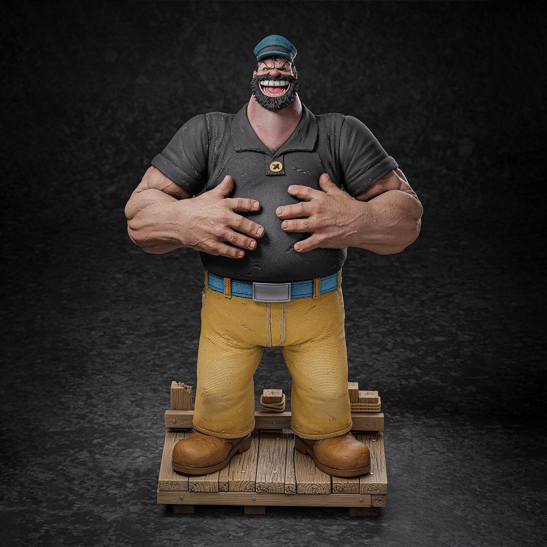 Bluto Fanart STL Statue | 1/6 Scale | Classic Seaman Rival Character ...