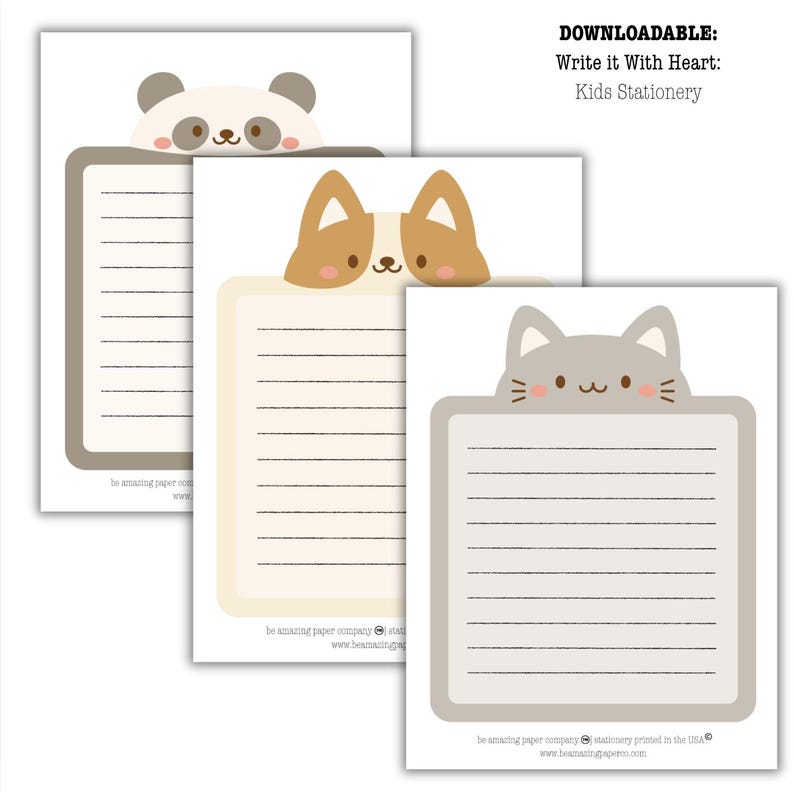 Printable Writing Kit for Kids | Homeschool Letter Writing Activities ...