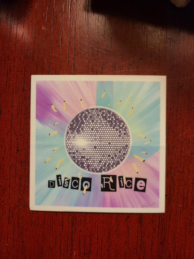 Disco Rice Sticker Matte Finish Maggots - Etsy