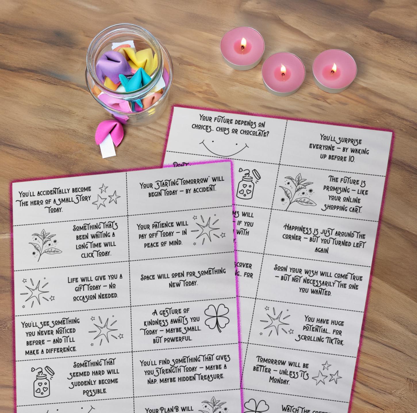 Funny Fortune Jar Notes – 365+ Daily Messages | Printable Gift, Party ...