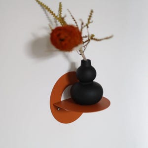 Textured Orange Wall Shelf – Small Floating Accent Ledge| Geometric ...