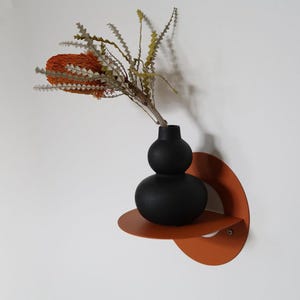 Textured Orange Wall Shelf – Small Floating Accent Ledge| Geometric ...