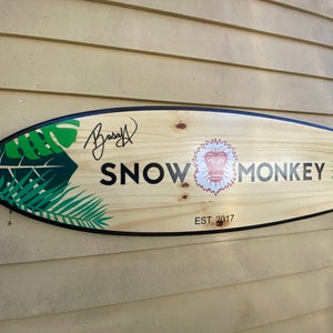 Surfboard Custom Company Logo, Tropical Decor, Wall Art Personalized ...