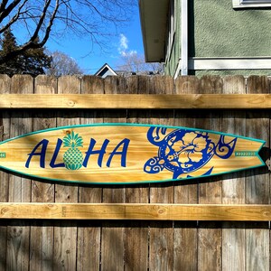 Surfboard Aloha Hawaii Surfboard Wall Art Signs Beach Tiki - Etsy
