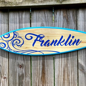 Surfboard Wall Decor, Personalized Name Surfboard Signs, Surfboard Wall ...