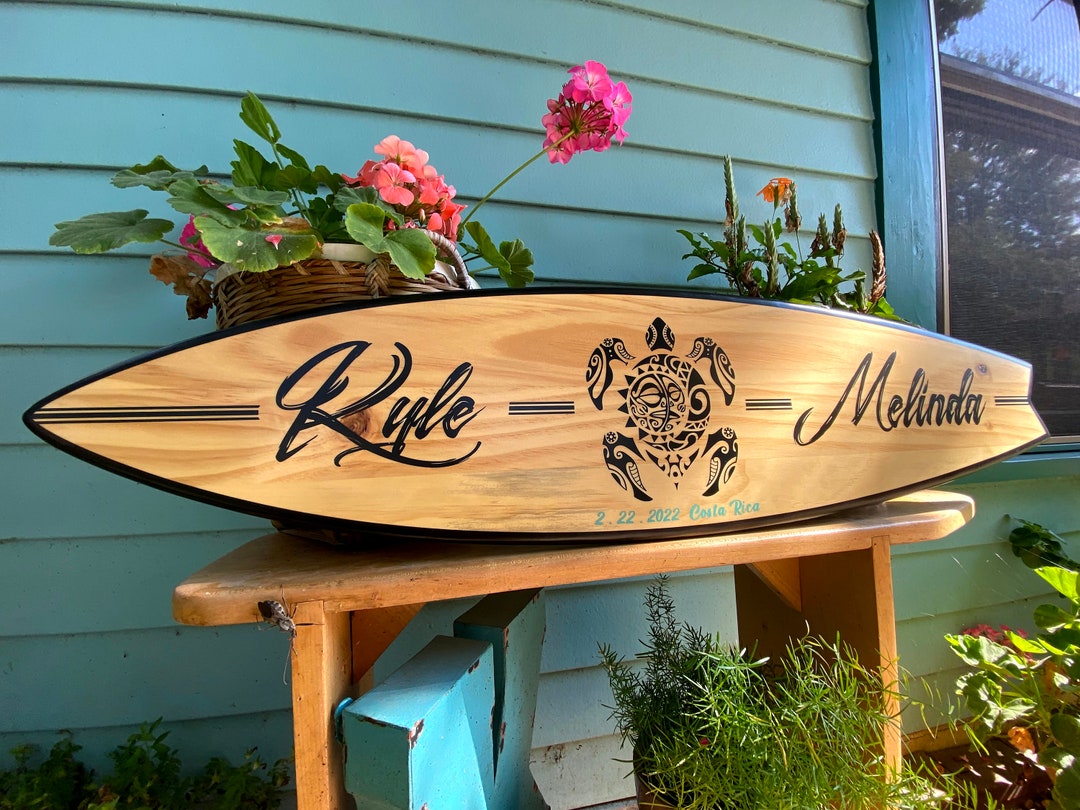 Surfboard, Personalized Wedding Surfboard Guest Book: Beach Decor Wall ...