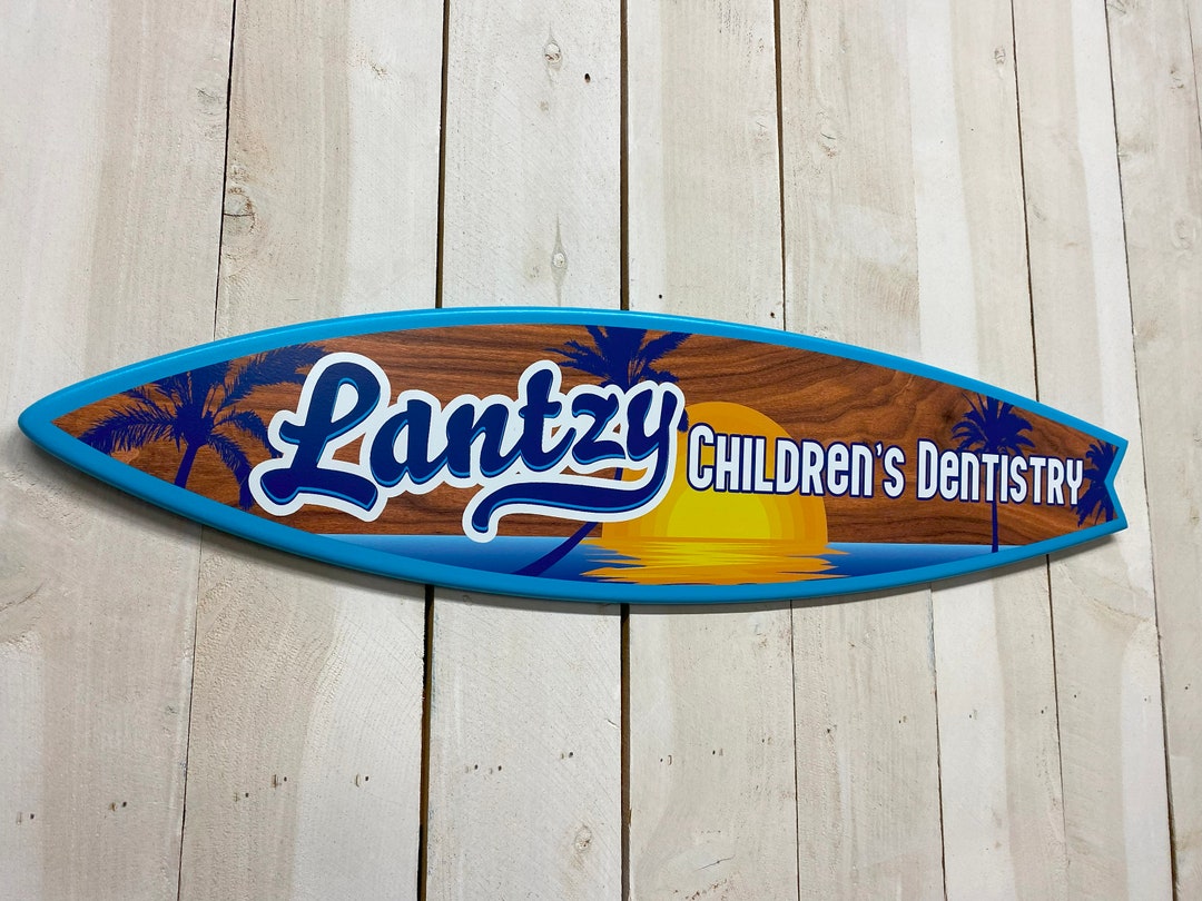 Surfboard Business Logo Sign, Surfboard Wall Decor Art, Beach Tiki ...