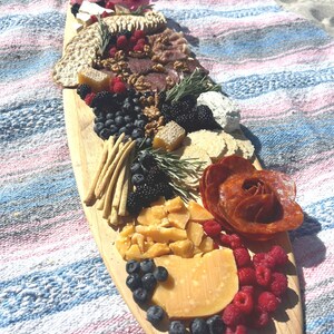 Charcuterie Board, Surfboard Food Platter, Wood Food Tray, Surfboard ...