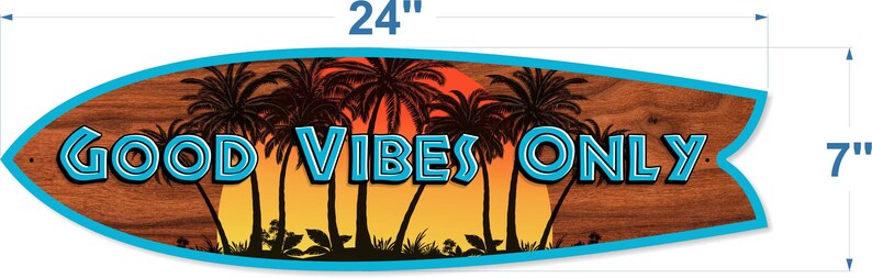 Good Vibes Only Wall Hanging, Beach Sign, Tropical Wall Art, Tiki Bar ...
