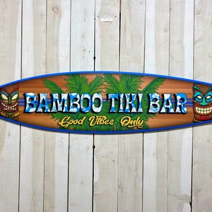 Surfboard Sign Personalized: Beach Theme Tiki Bar Decor - Etsy