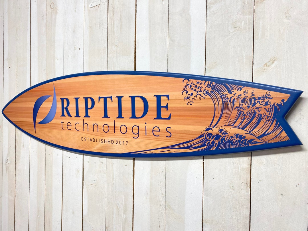 Surfboard Business Logo Sign, Surfboard Wall Decor Art, Beach Tiki ...