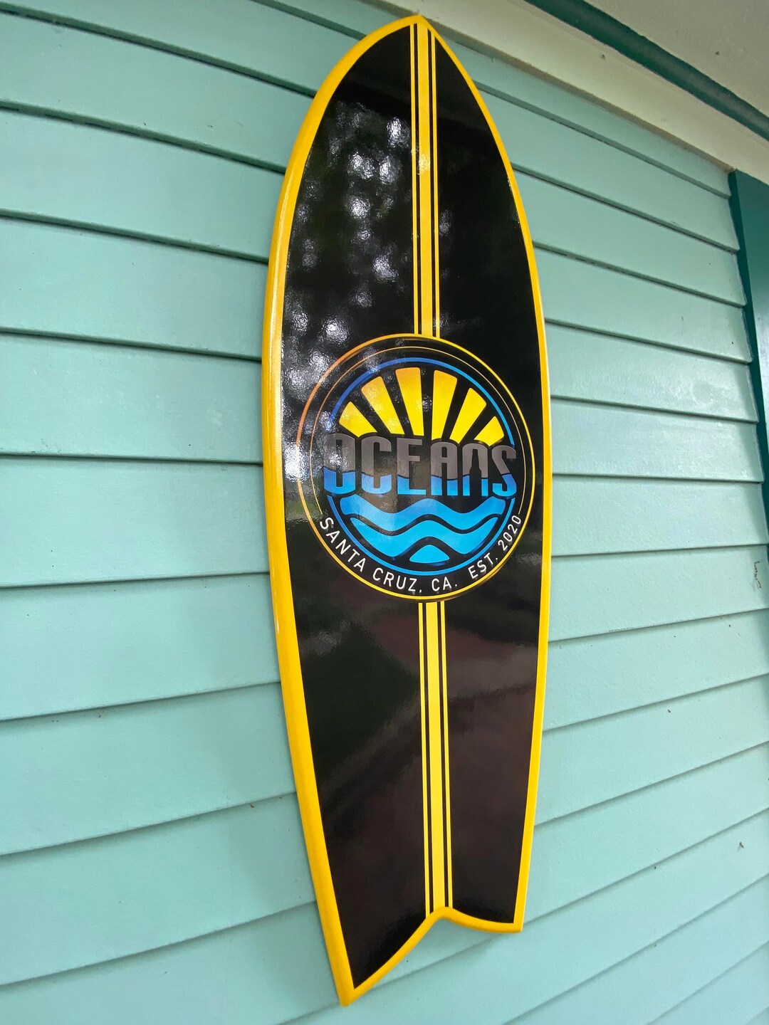 Surfboard Custom Company Logo, Tropical Decor, Wall Art Personalized ...