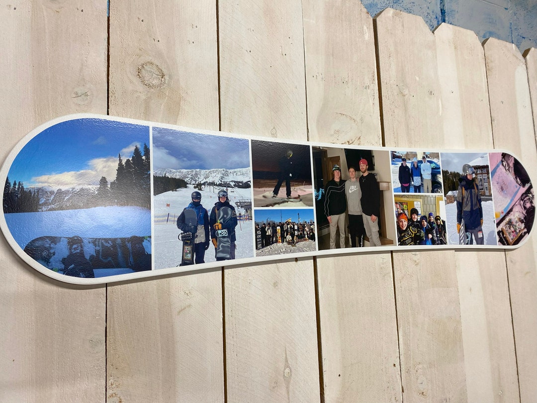Snowboard Photo Collage, Snowboard Decor, Photos Memories Snowboard ...