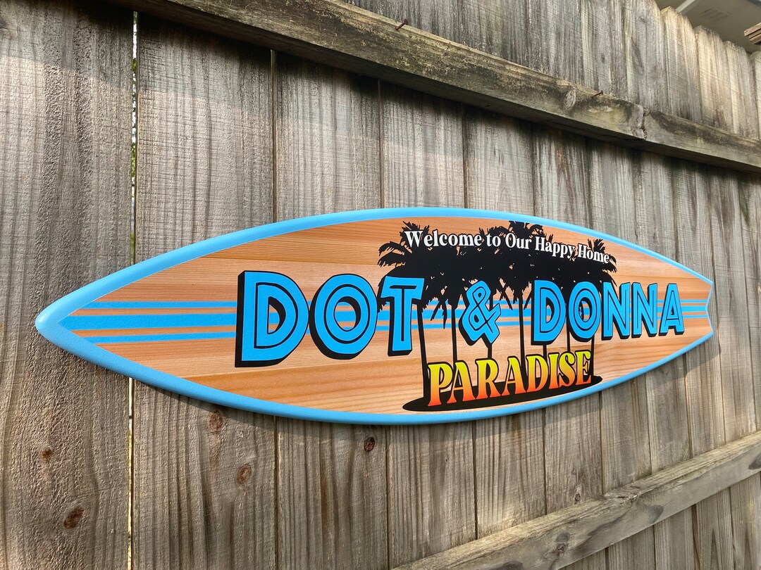 Surfboard Decor Wall Art, Personalized Surf Sign, Surfboard Perfect for ...