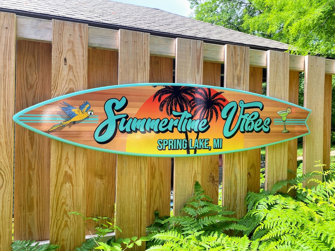 Poolside Surfboard Signs, Surfboard Custom Signs, Coastal, Beach Theme ...