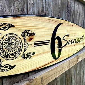 Surfboard Address Sign: Coastal Beach House Number Plaque - Etsy