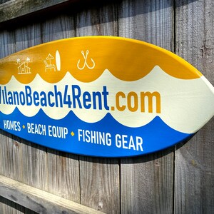 Personalized Surfboard Logo Sign: Beach Business Signage, Coastal Decor ...