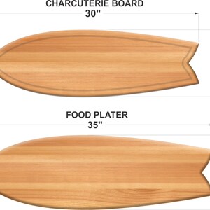 Charcuterie Board, Surfboard Food Platter, Wood Food Tray, Surfboard ...