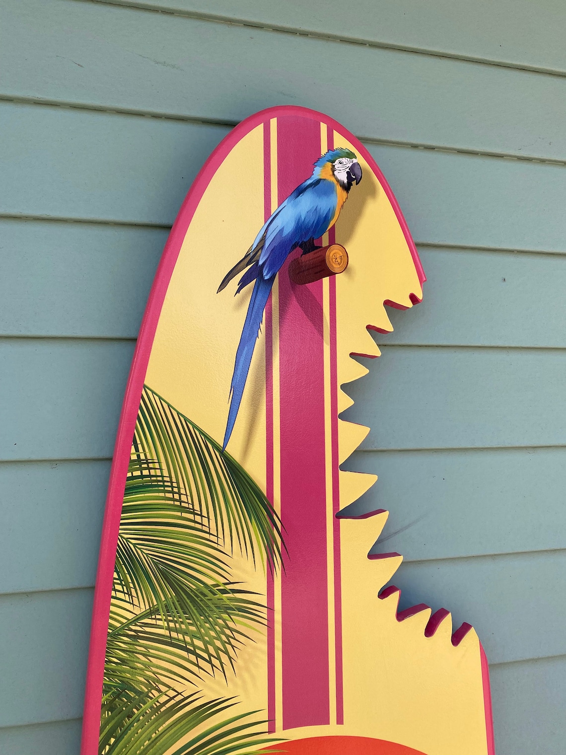 Surfboard Decor Shark Bite Custom Surfboard Wall Art Beach - Etsy