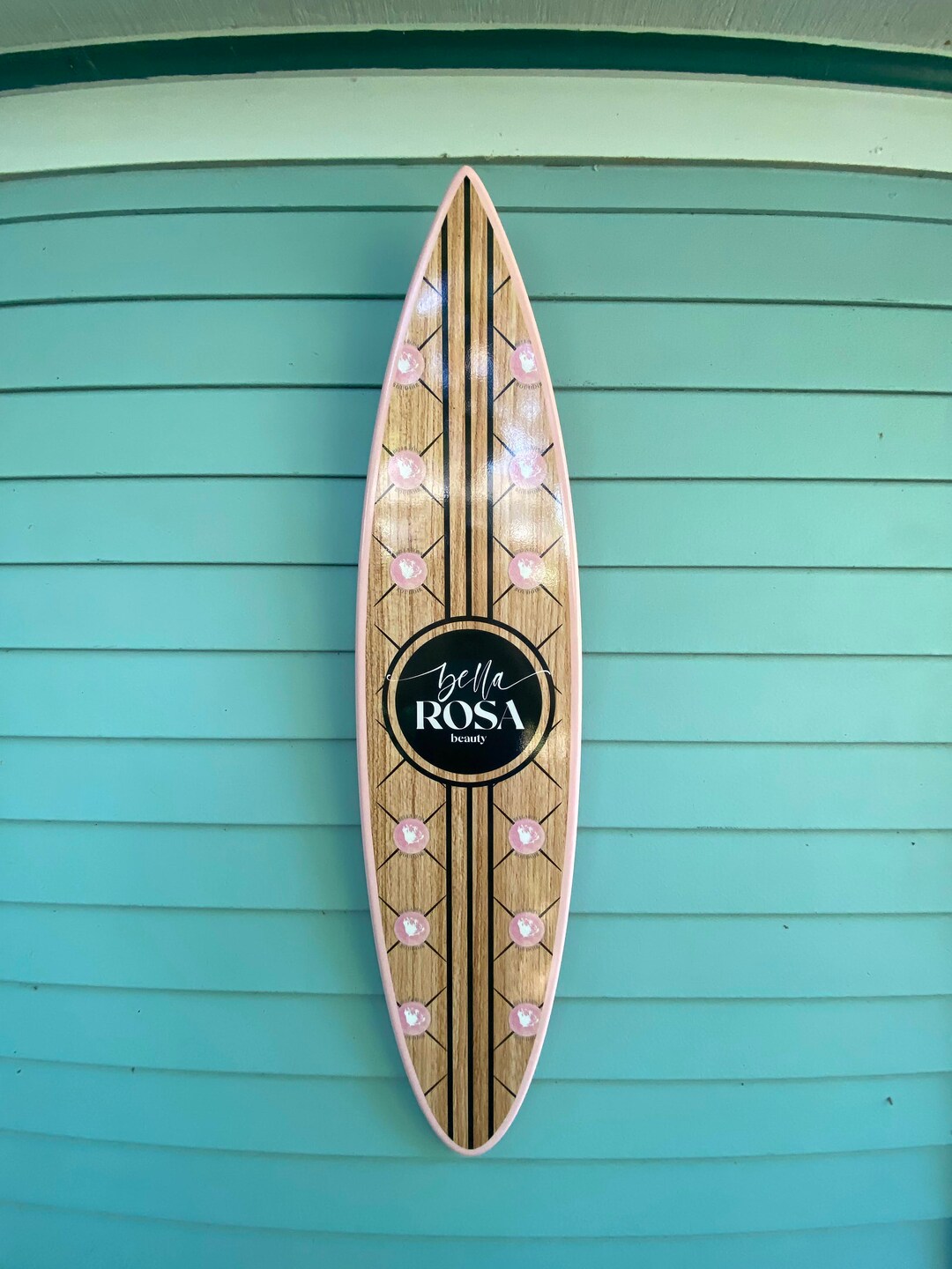 Business Sign, Surfboard Sign Personalized Logo, Beach Tiki Decor Sign ...