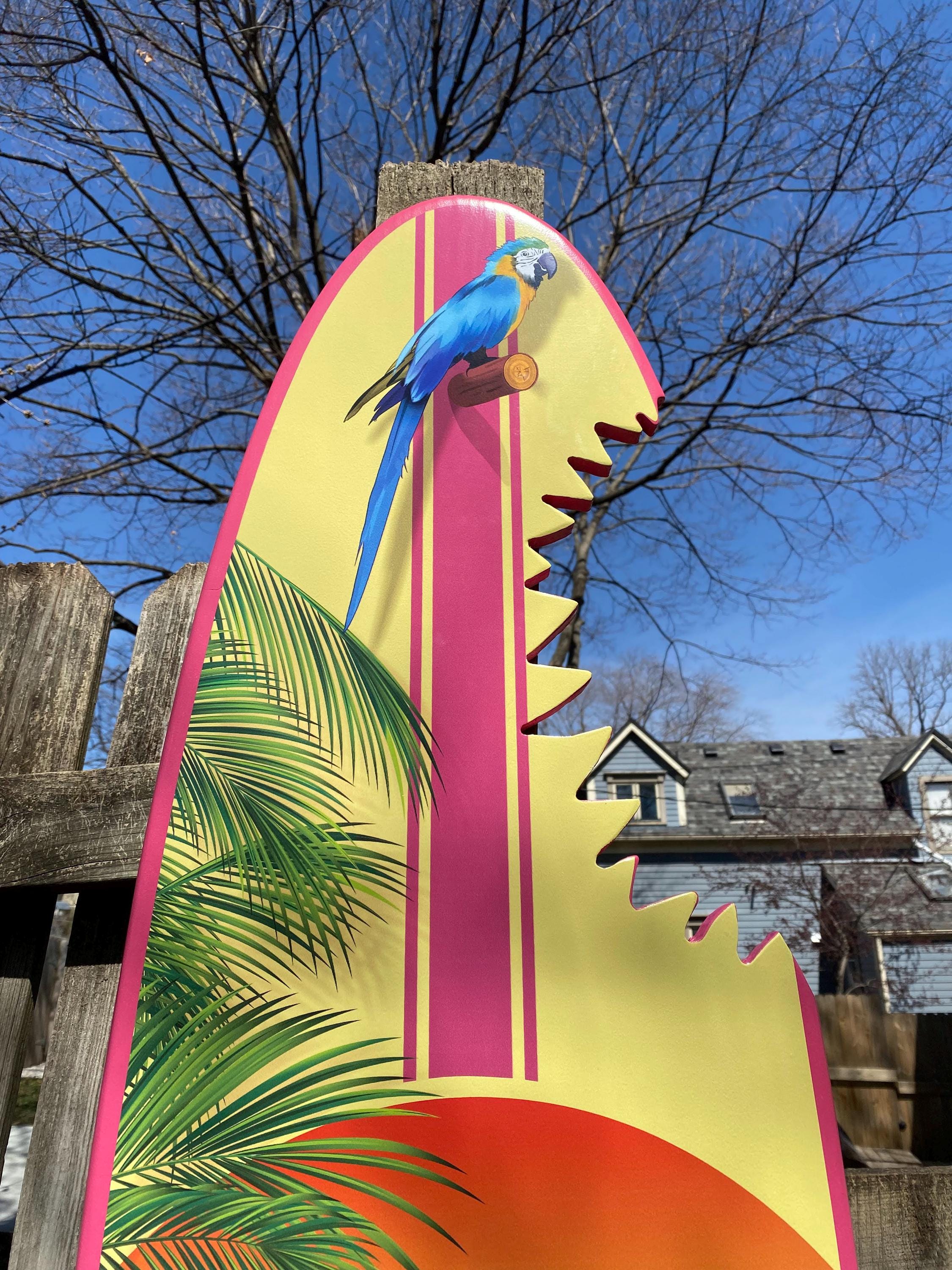 Shark Bite Surfboard Sign, Custom Beach House Wall Art - Etsy