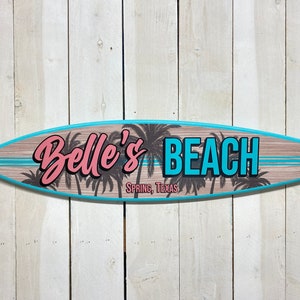 Surfboard Decor, Wall Art Personalized, SURF SHOP Sign, Beach or Tiki ...