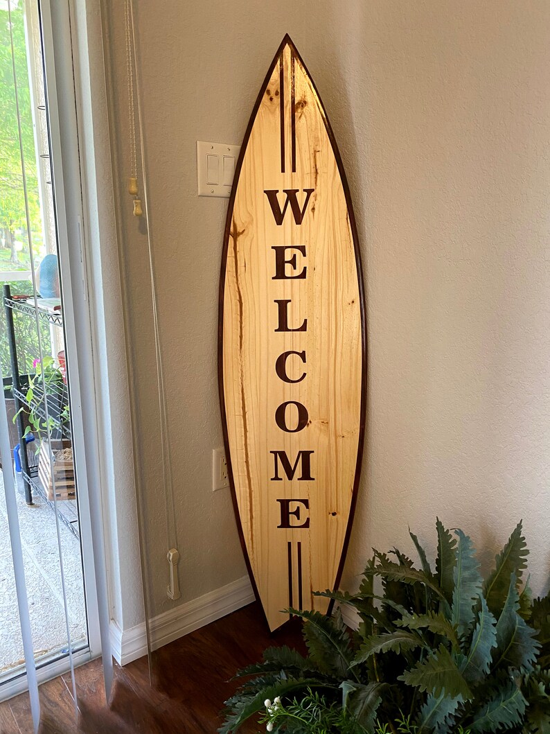 Surfboard Decor Signs Welcome Surf Wall Decor Custom Outdoor - Etsy