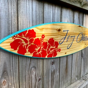 Surfboard Aloha, Hawaii Surfboard Wall Art Signs, Beach Tiki Decor Gift ...