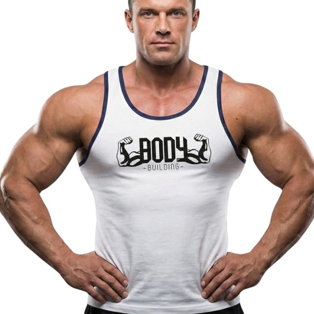 Bodybuilding Tank Top | Contrast Trim | Lightweight Cotton 180g ...