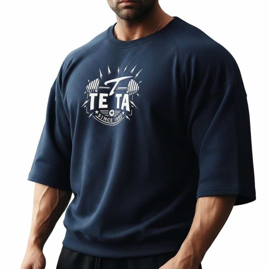 Mens Rag Top Gym Sweatshirt TETA SPORTS Oversized Bodybuilding Training ...