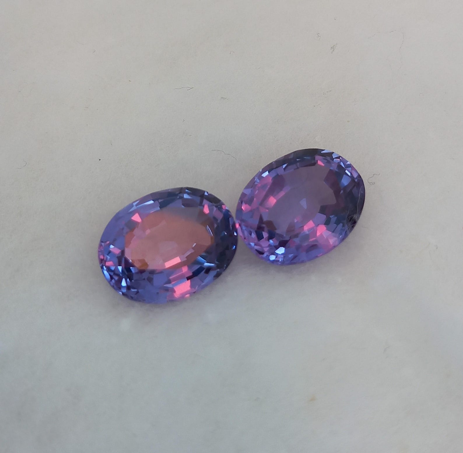 PAIR | Alexandrite Multi Color Change Oval Faceted | Alexandrite June ...