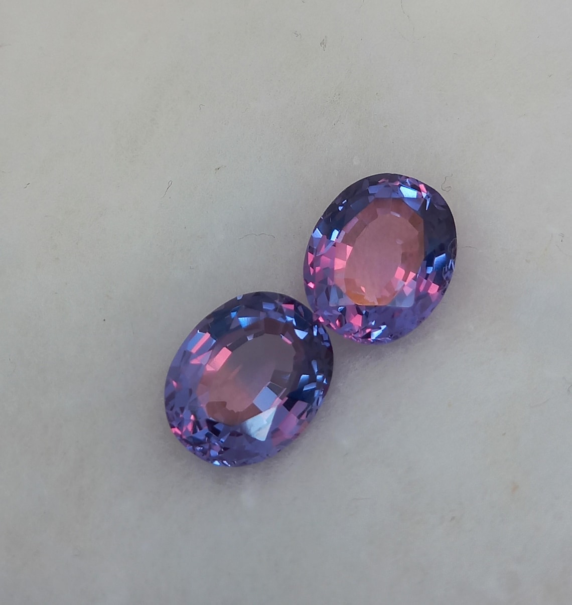 PAIR | Alexandrite Multi Color Change Oval Faceted | Alexandrite June ...
