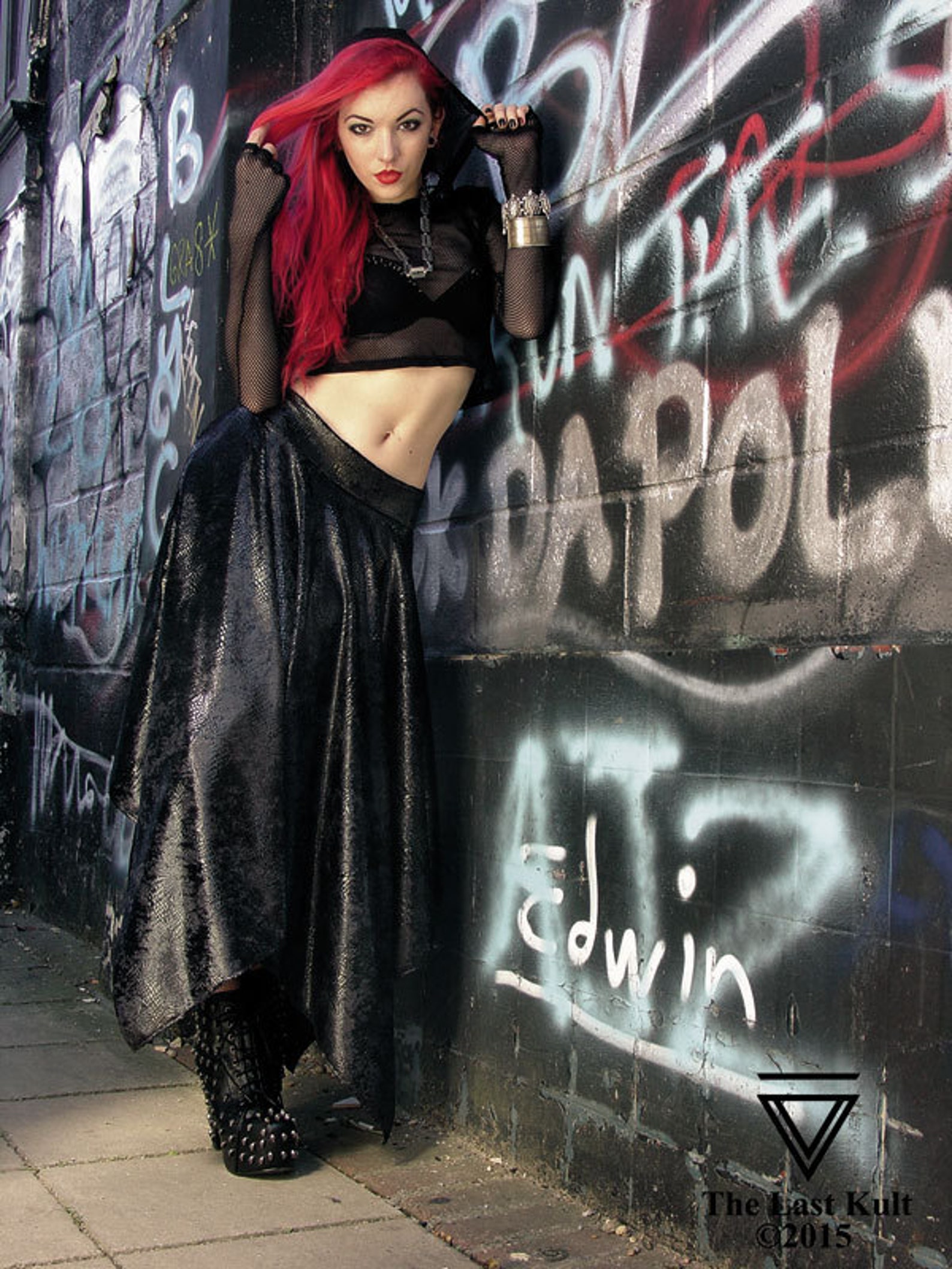 Wet Look Snakeskin Velvet Skirt, Nu Goth Fashion - Etsy UK