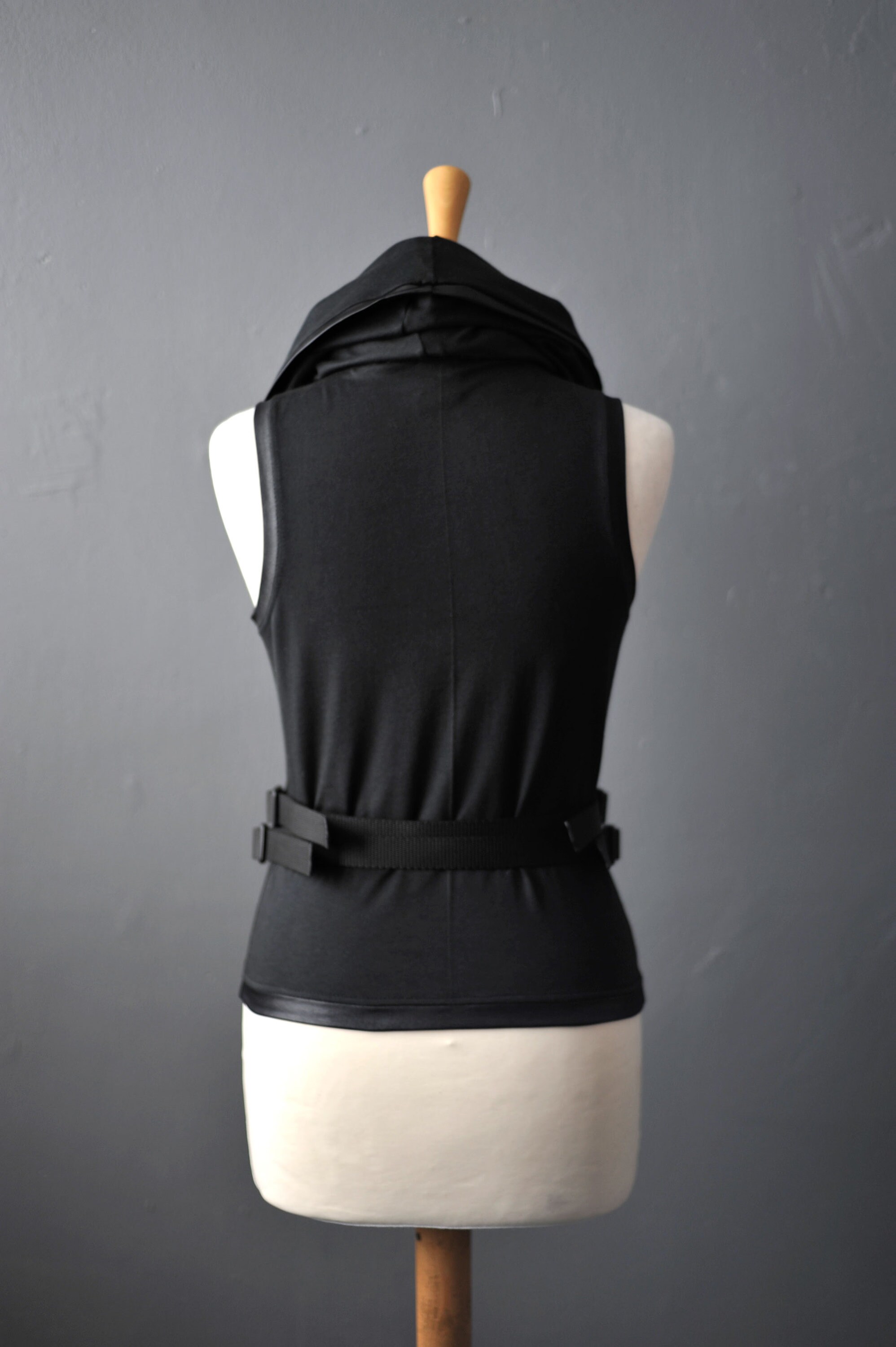 Cyber Futuristic Tank Vest Hooded Cowl Cotton Top - Etsy