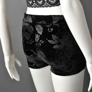 Gothic Rose Velvet Shorts, Goth Stretch Hotpants, up to Plus Size - Etsy