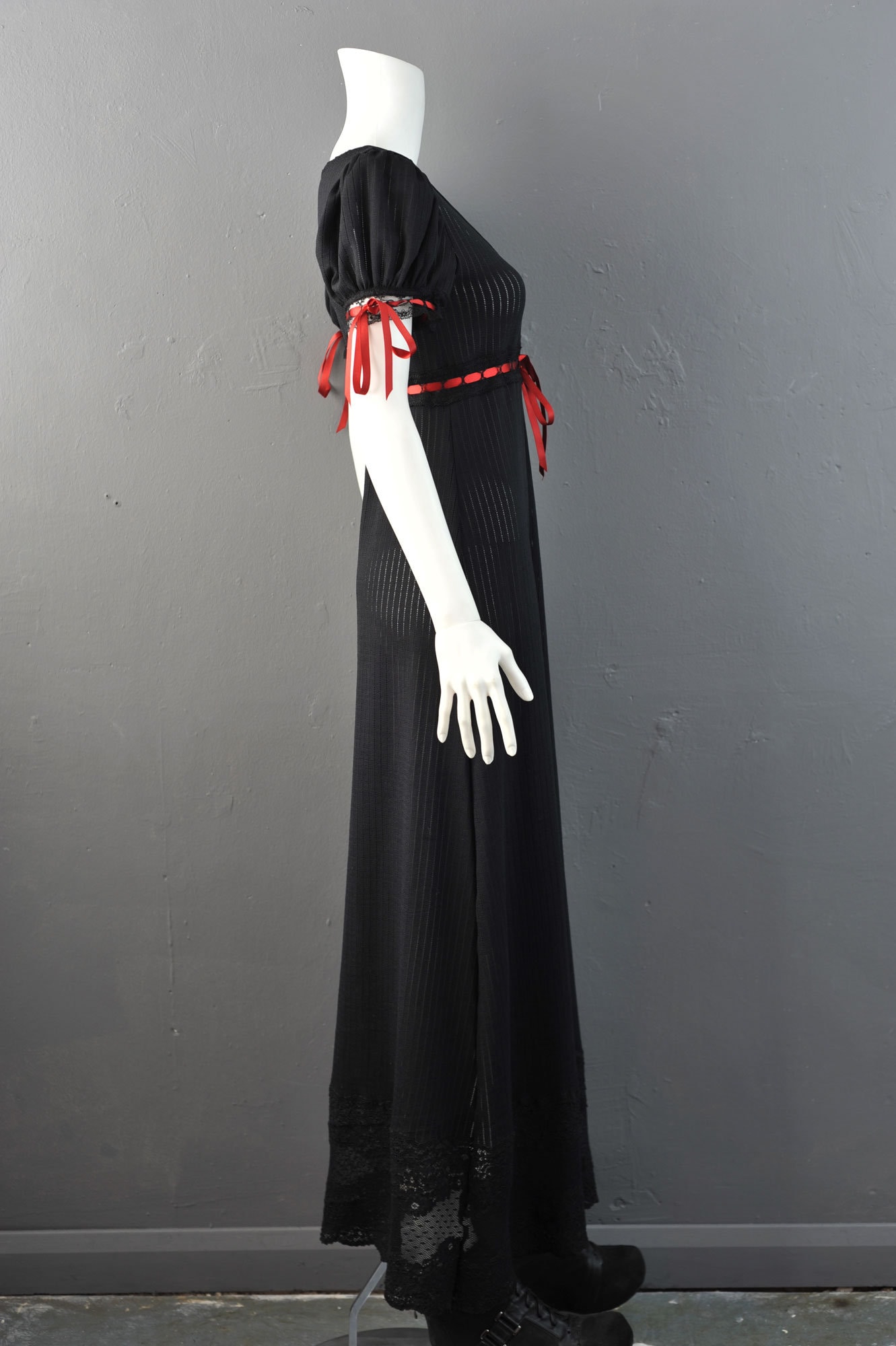 Empire Waist Lace Dress With Puff Sleeves Gothic Regency | Etsy