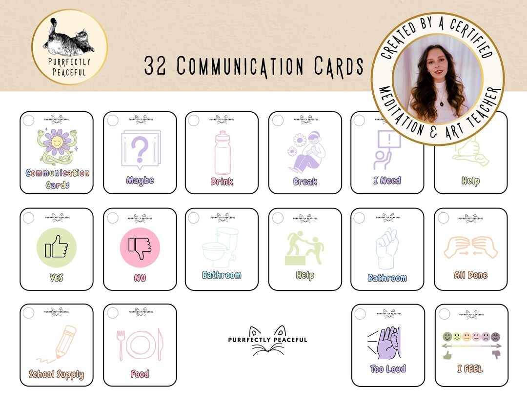 Communication Cards for Nonverbal, Autism Social Skills | Pecs ...