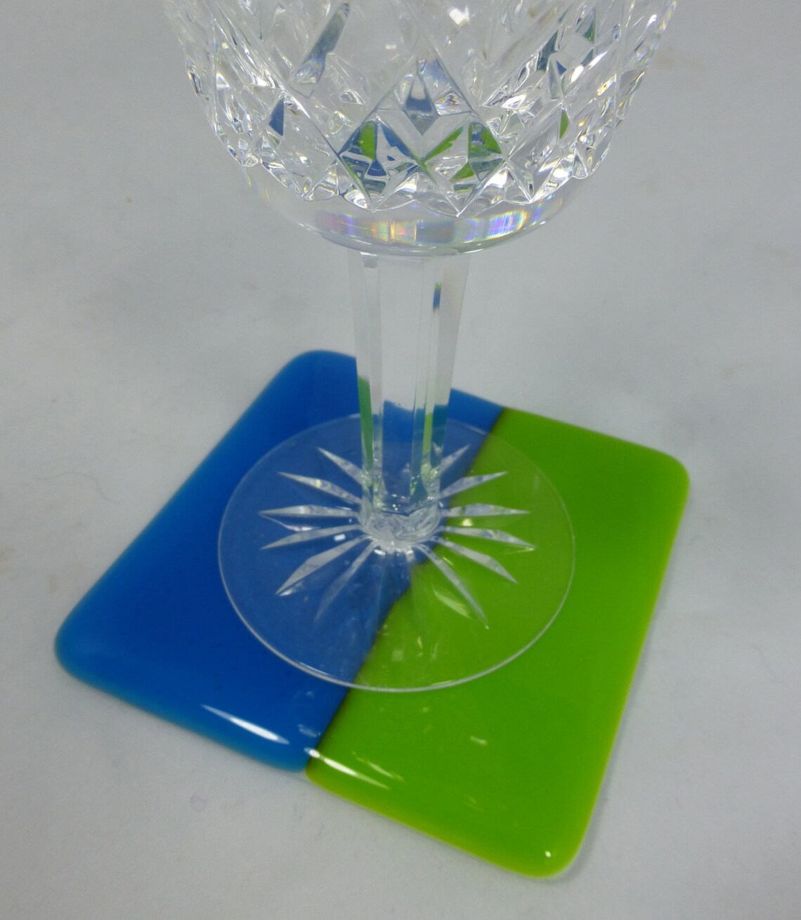 Hand Made Glass Coasters in Fun Turquoise and Zingy Spring | Etsy