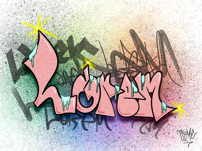 Custom Graffiti Art - Personalized Names and Banners for Parties, Gift ...