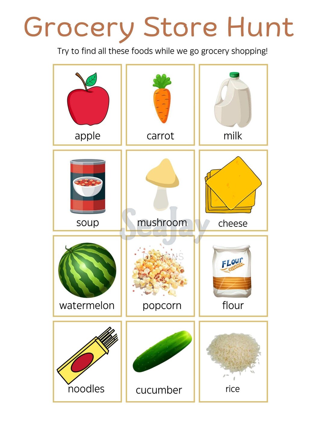 Grocery Store Scavenger Hunt - Etsy