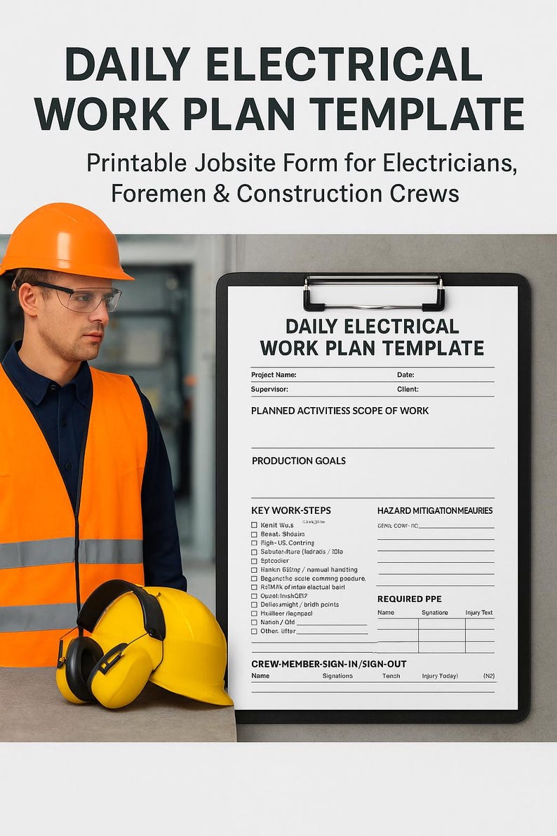 Daily Electrical Job Hazard Analysis PDF -jobsite Log + Job Hazard ...