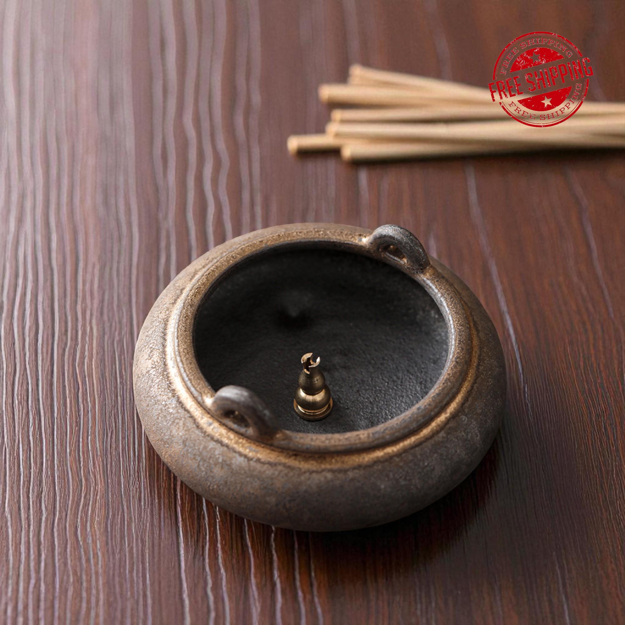 Handmade Gilded Ceramic Incense Bowl – Zen Home Decor - Etsy