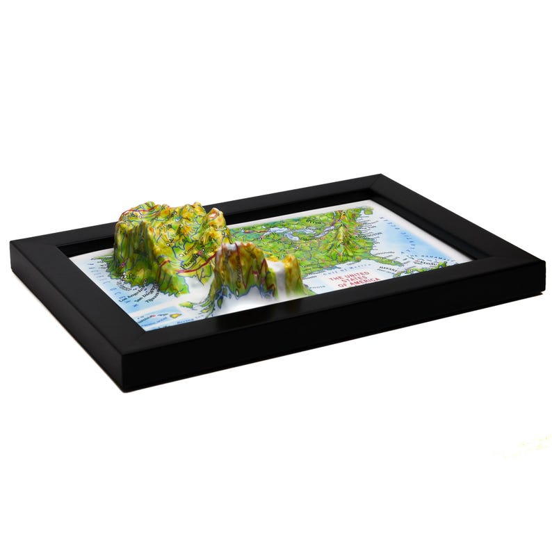 United States 3D Raised Relief Map - Etsy