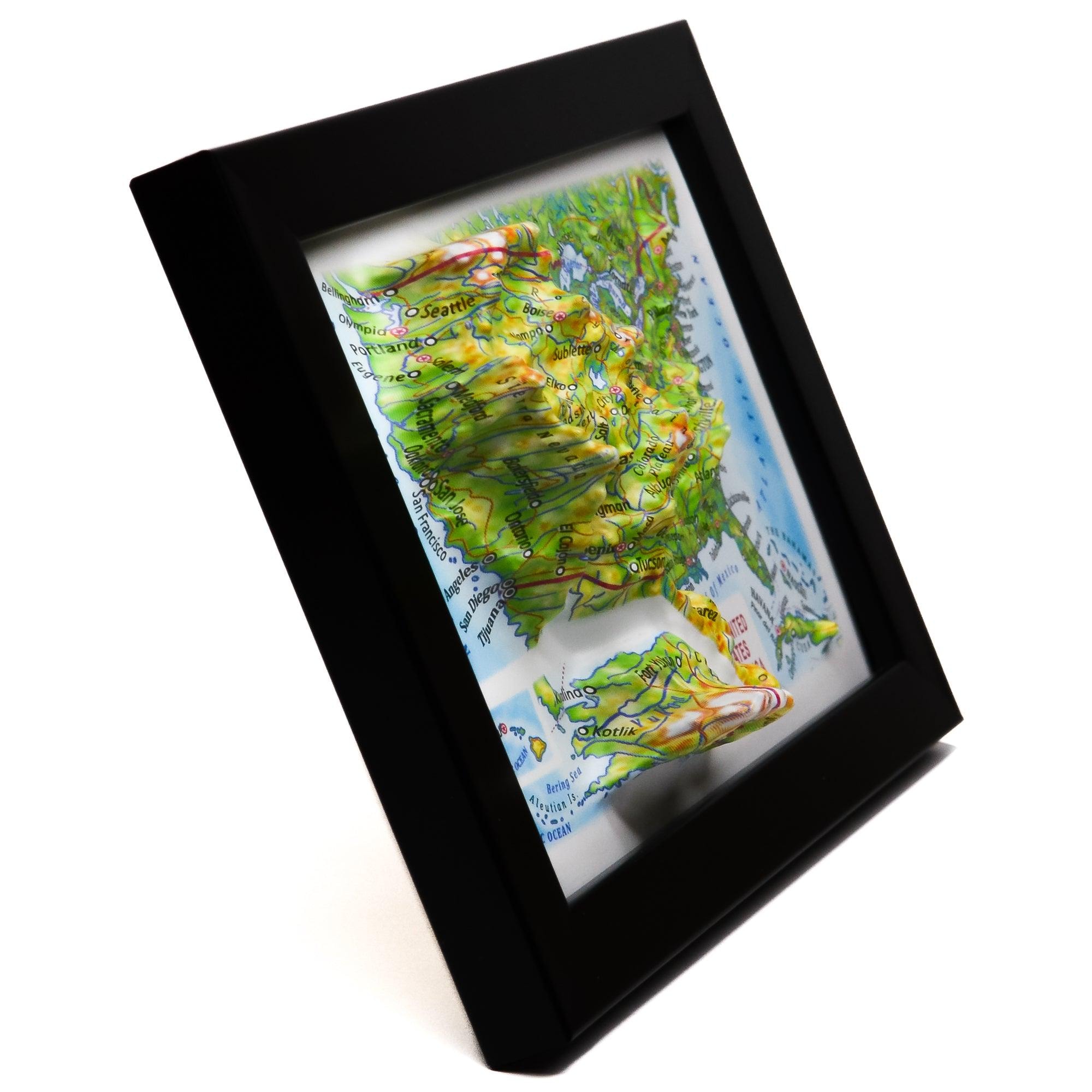 United States 3D Raised Relief Map - Etsy
